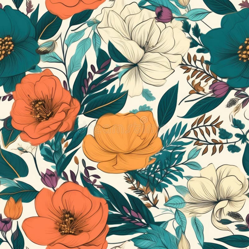AI Generated Illustration of a Vibrant Wallpaper Featuring an Array of ...