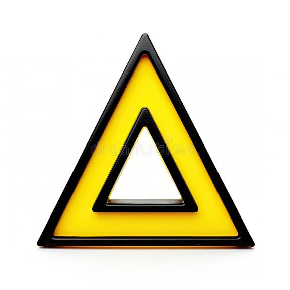 An Upside Down Triangle that is in Yellow and Black Color Stock ...