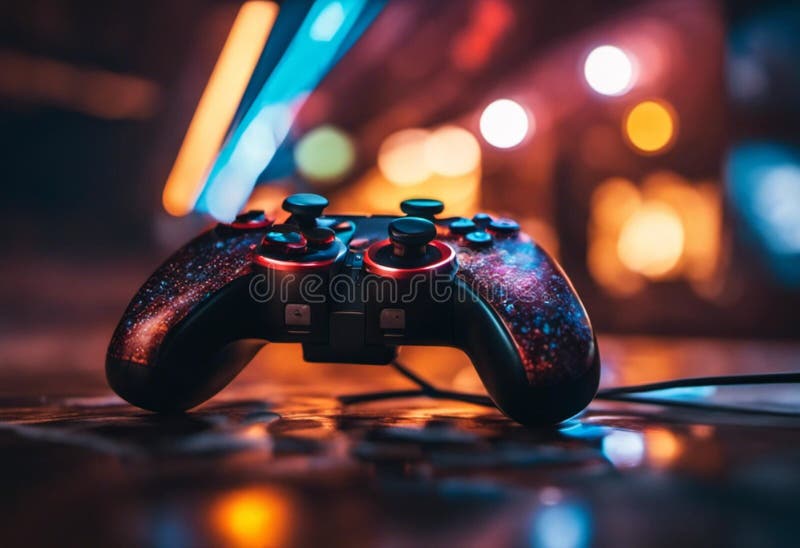 AI Generated Illustration of a Video Game Controller on the Backdrop of ...