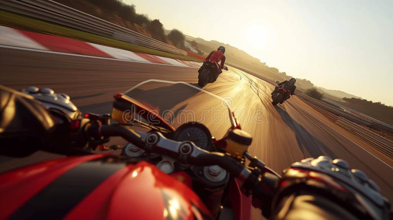 AI Generated Illustration of a View of a Biker in a Motorcycle Race ...