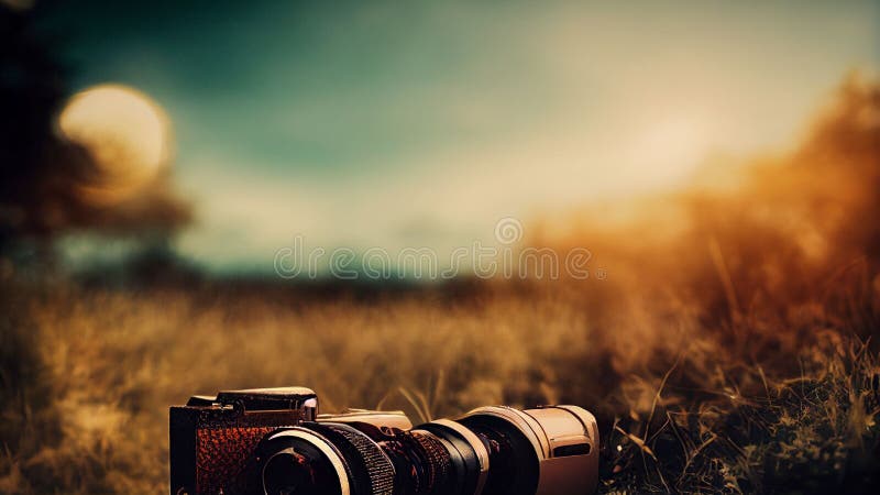 AI Generated Illustration of a Vintage Camera Stock Illustration ...