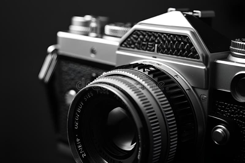 AI Generated Illustration of a Vintage Camera, in Grayscale Stock ...