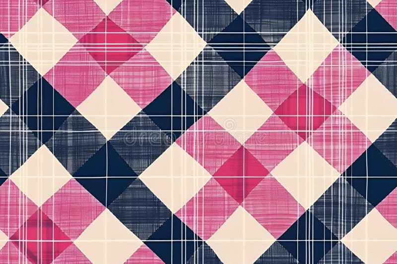 AI Generated Illustration of Vintage Checked Seamless Repeat Pattern ...