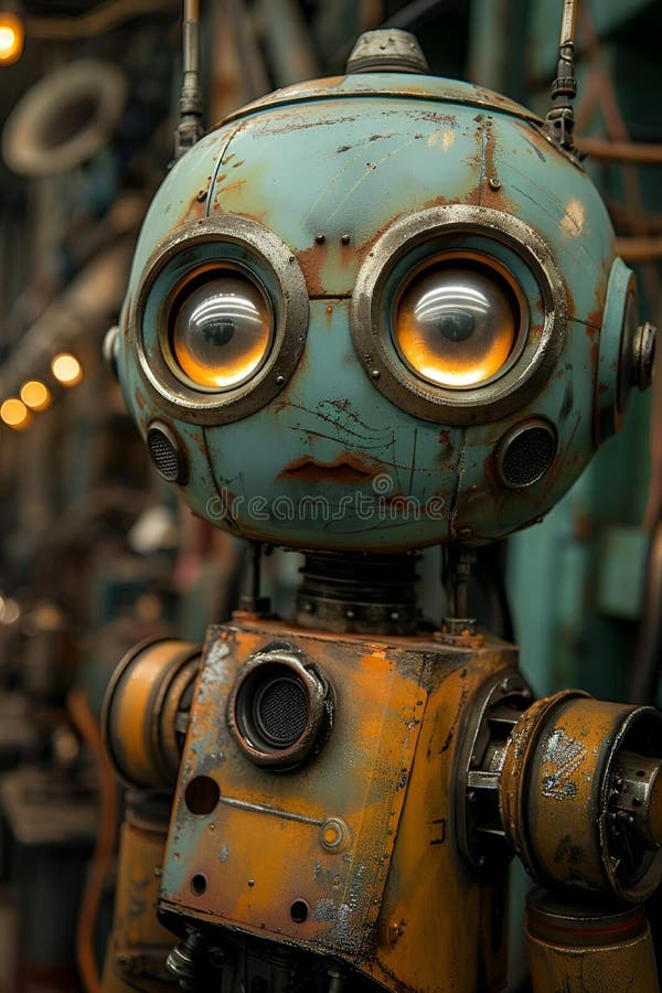 AI-generated Illustration of a Vintage Mechanical Robot Stock ... AI-generated Illustration of a Vintage Mechanical Robot Stock ...