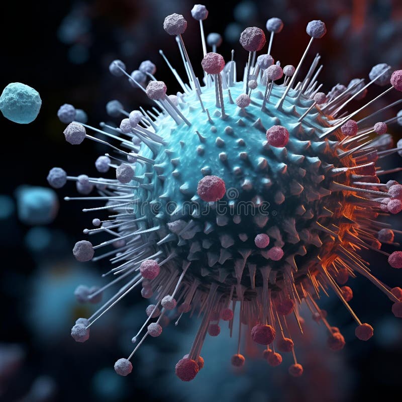 AI Generated Illustration of a Virus, Featuring Its Intricate ...