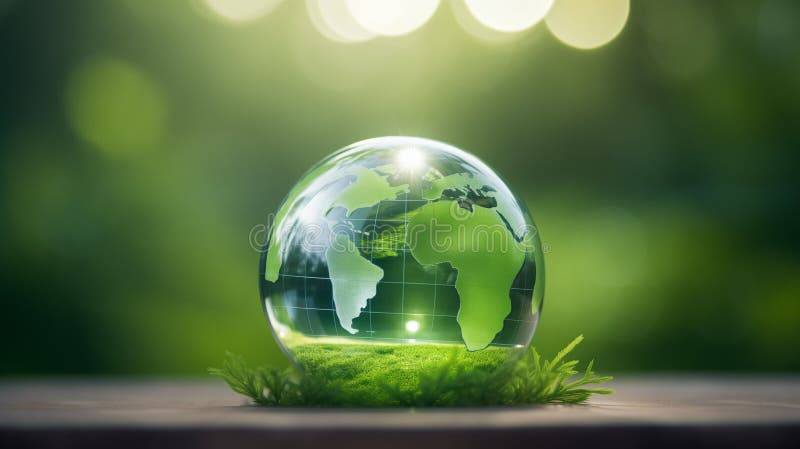 Green Commitment: ESG Icon Embodied on a Sphere Stock Illustration ...