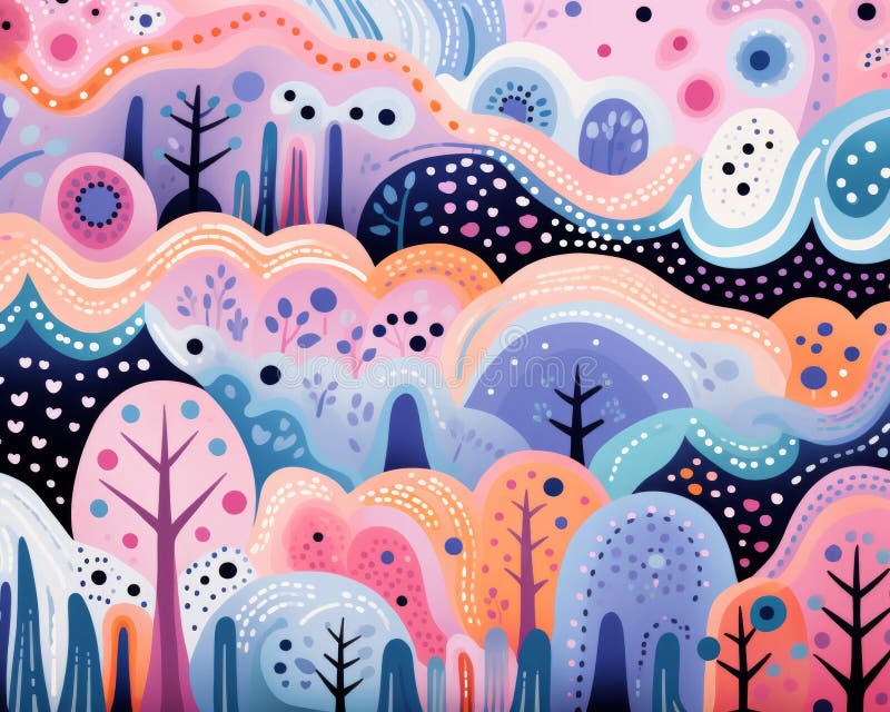 AI-generated Illustration of a Vivid Abstract Painting of a Forest ...