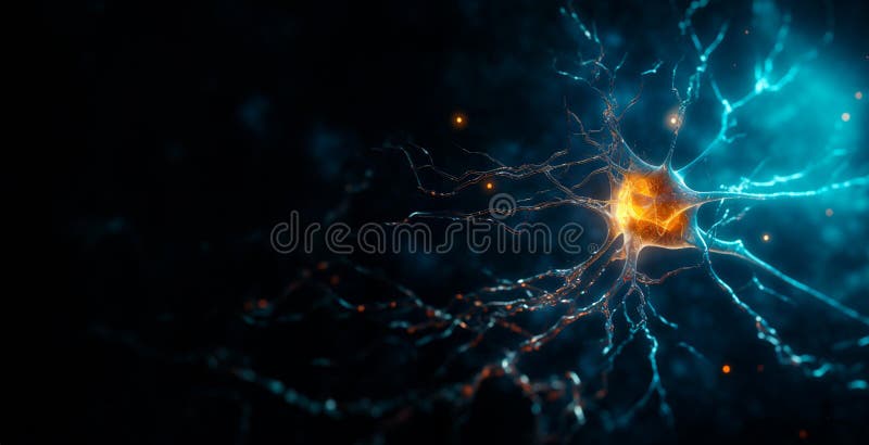 AI-generative: Electric Synapse in a Brain Neuron Stock Illustration ...
