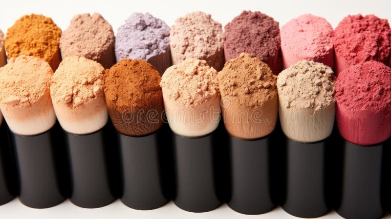 AI-generated Illustration of a Vivid Selection of Makeup Powders in ...