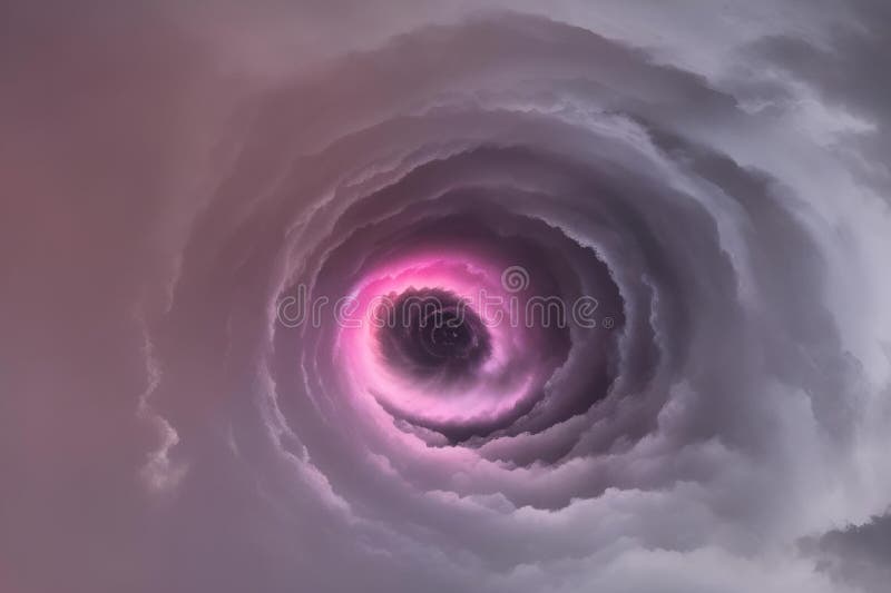AI Generated Illustration of of Vortex-shaped Spiral Cloud in the Sky ...