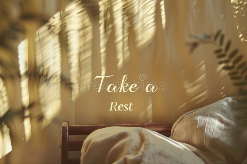 AI-generated Illustration of a Wall Text: Take a Rest Stock ...