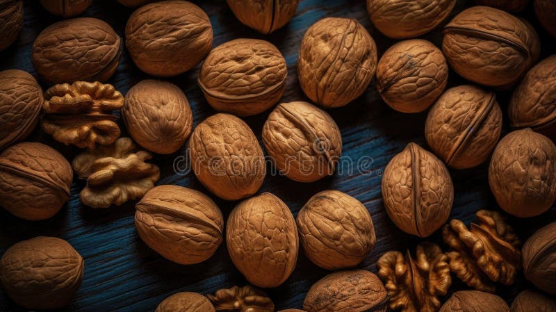 AI Generated Illustration of Walnuts in a Pile Stock Illustration ...