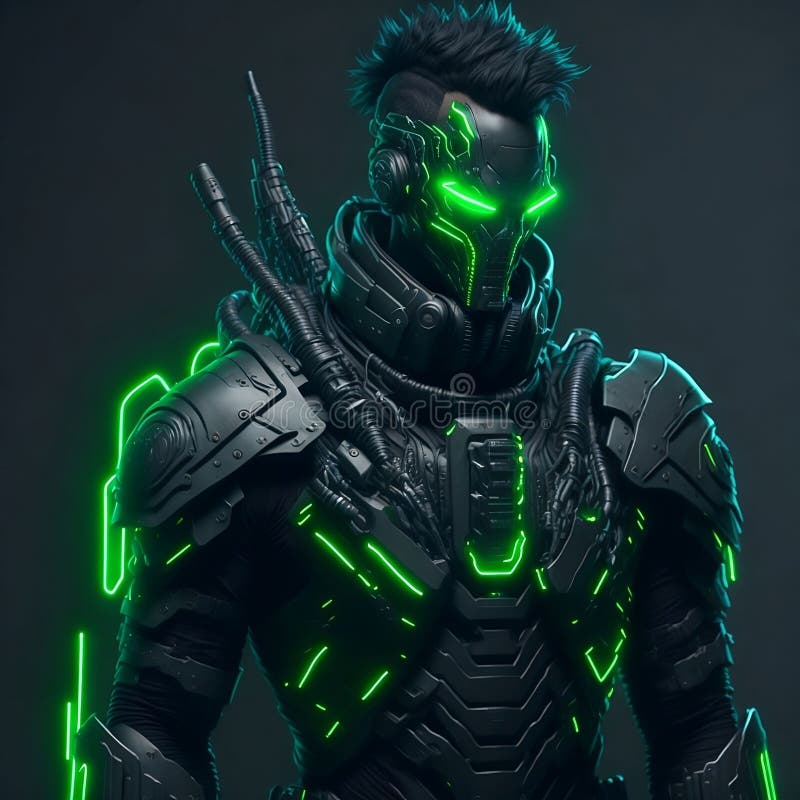 AI Generated Illustration of a Warrior Robot with an Armor Stock ...