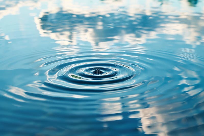 AI-generated Illustration of a Water Ripple with Reflections of Clouds ...