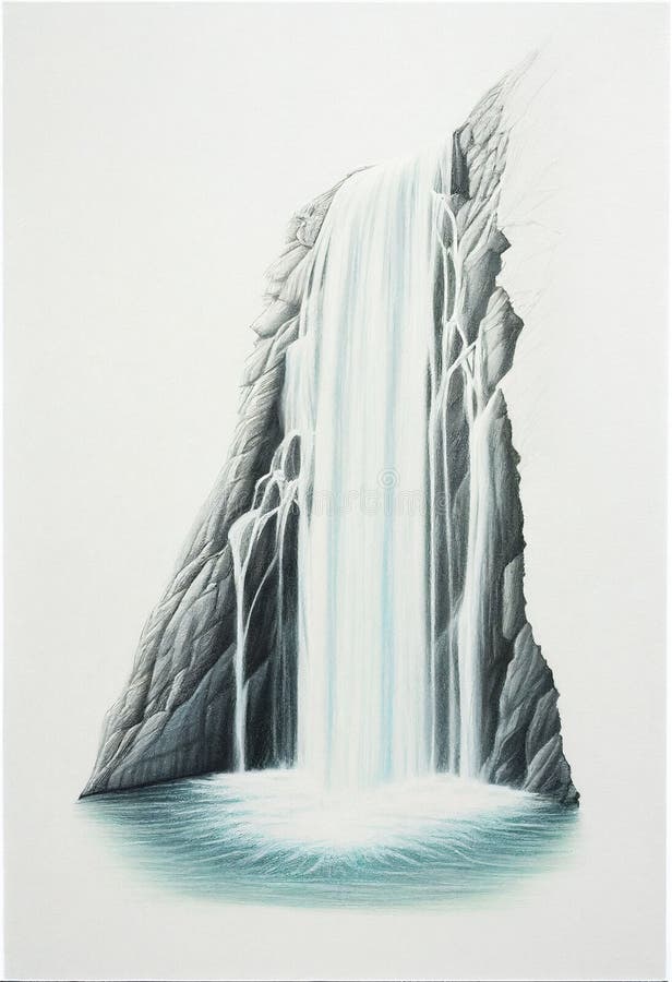 AI Generated Illustration of a Waterfall Stock Illustration ...