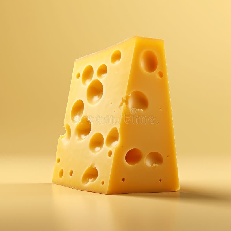 Piece of Chedda Cheese Sitting on Top of a Table Stock Illustration ...