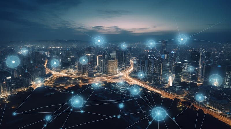 Digital Network, 5G, Highspeed Internet, Connected.AI Generated Digital Art Stock Illustration ...