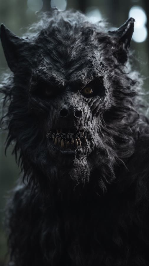 AI Generated Illustration of a Werewolf in a Dark Forest Stock ...
