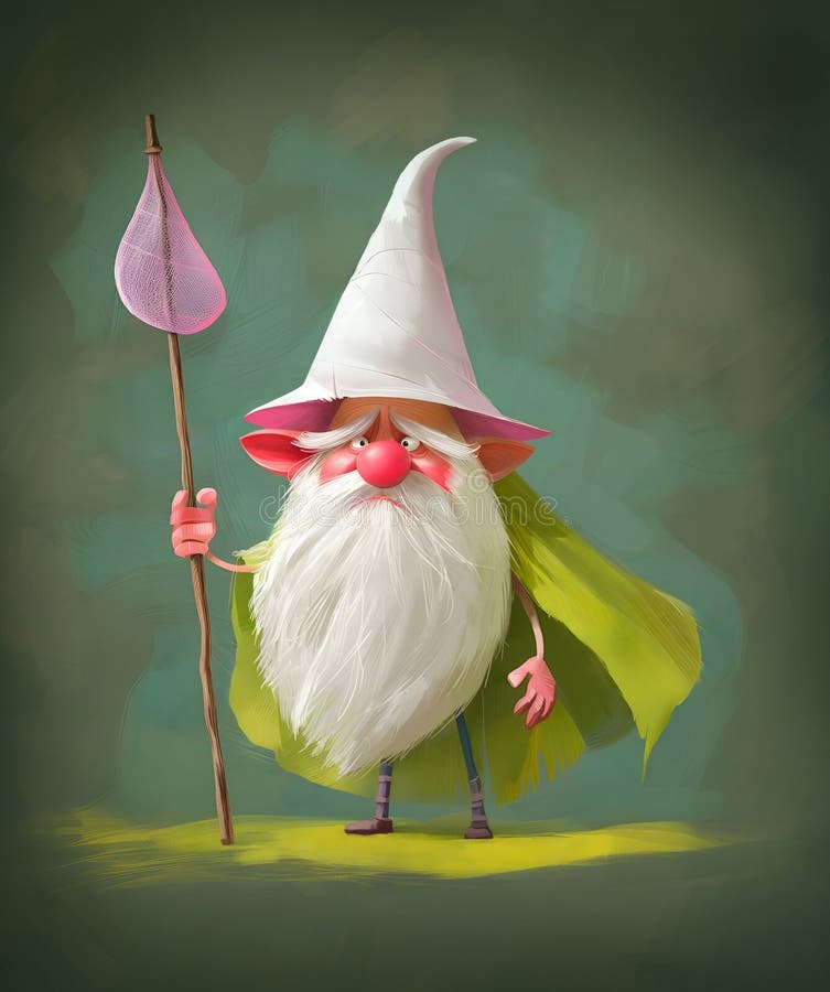 AI Generated Illustration of a Whimsical Cartoon Wizard Character with ...