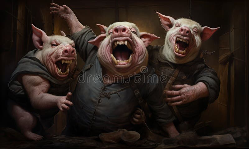 Let the Pigs Sing. "Pigs Singing" Series - 1 Stock Illustration ...