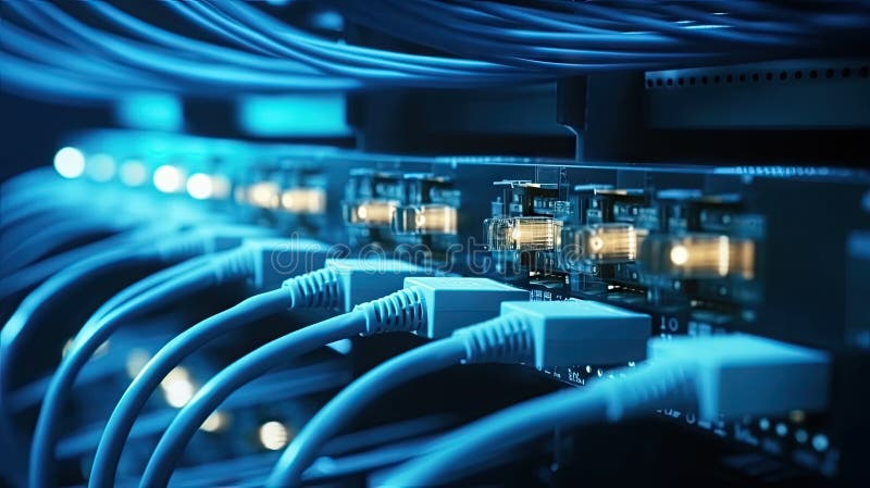 AI Generated Illustration of White Ethernet Cables with Multiple Plugs ...