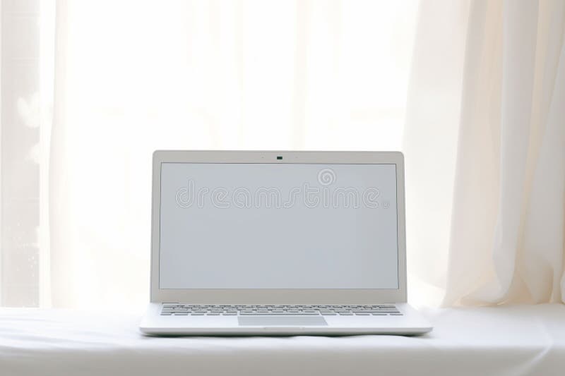 AI Generated Illustration of a White Laptop Computer Situated Near a ...