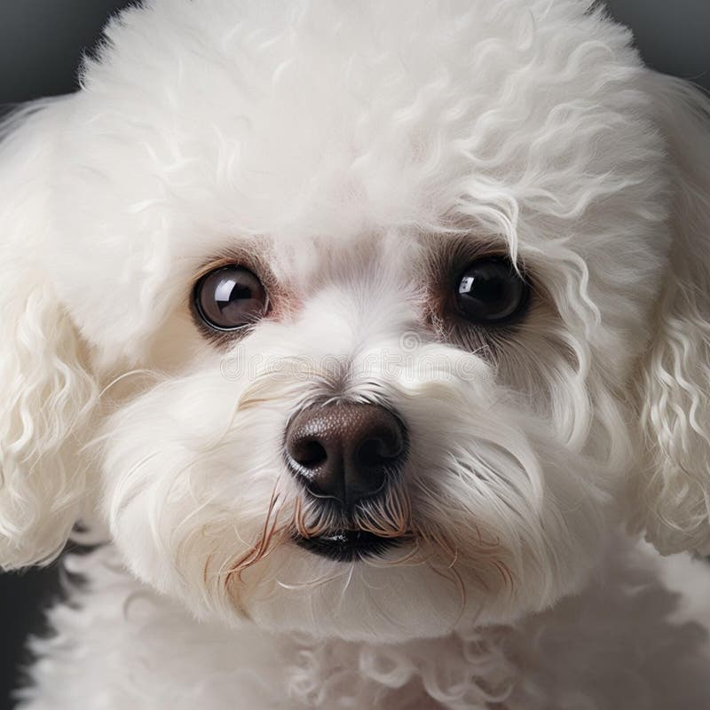 AI Generated Illustration of a White Poodle with a Curious Expression ...