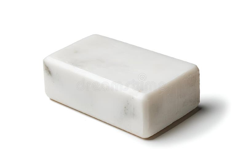 AI-generated Illustration of a White Rectangular Bar of Soap on a White ...