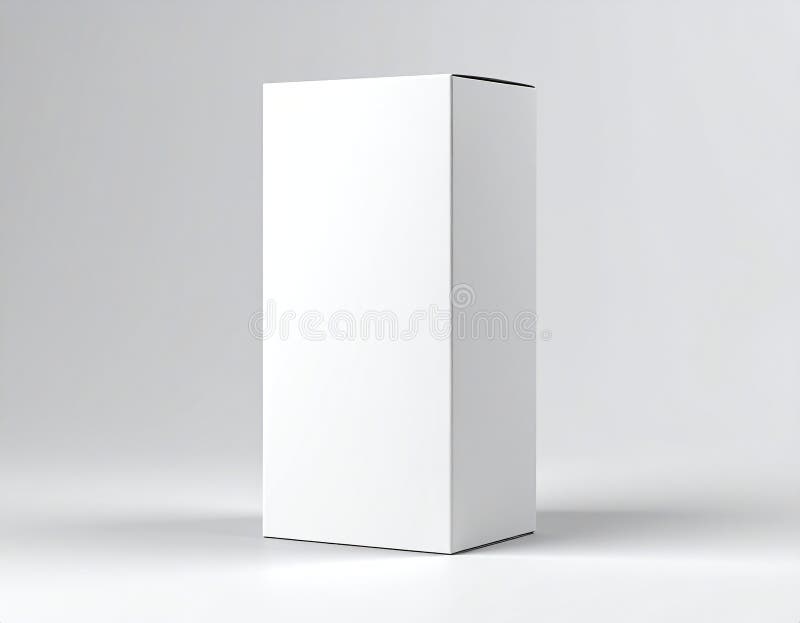 Tall White Product Box Mockup, Isolated on White Background Stock Image ...