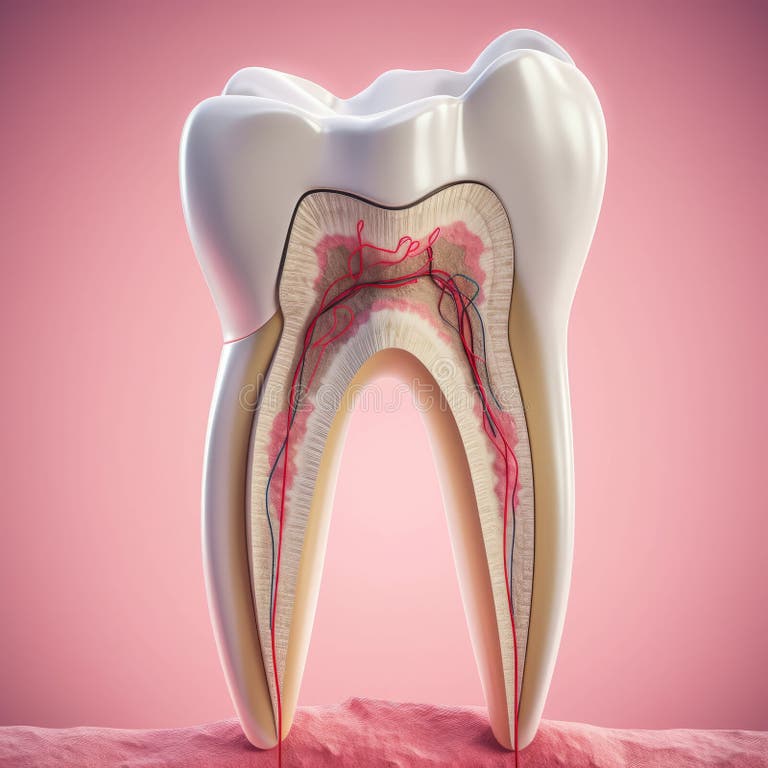 AI Generated Illustration of a White Tooth with Internal Structure ...