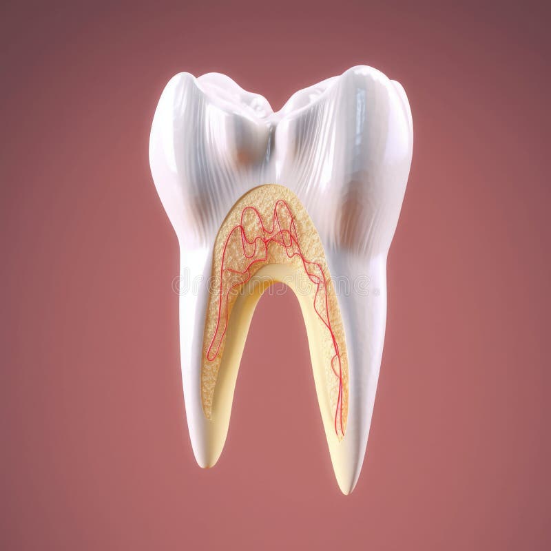 AI Generated Illustration of a White Tooth with Internal Structure ...