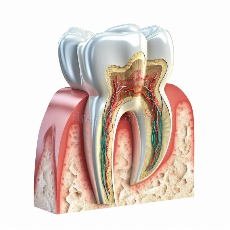 AI Generated Illustration of a White Tooth with Internal Structure ...