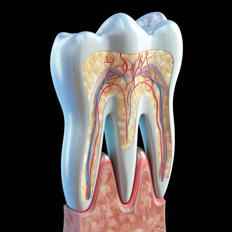 AI Generated Illustration of a White Tooth with Internal Structure ...