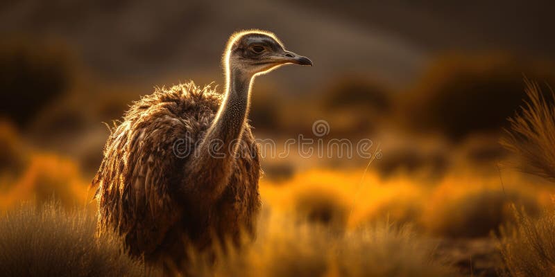 AI Generated Illustration of a Wild Emu Against the Backdrop of a ...