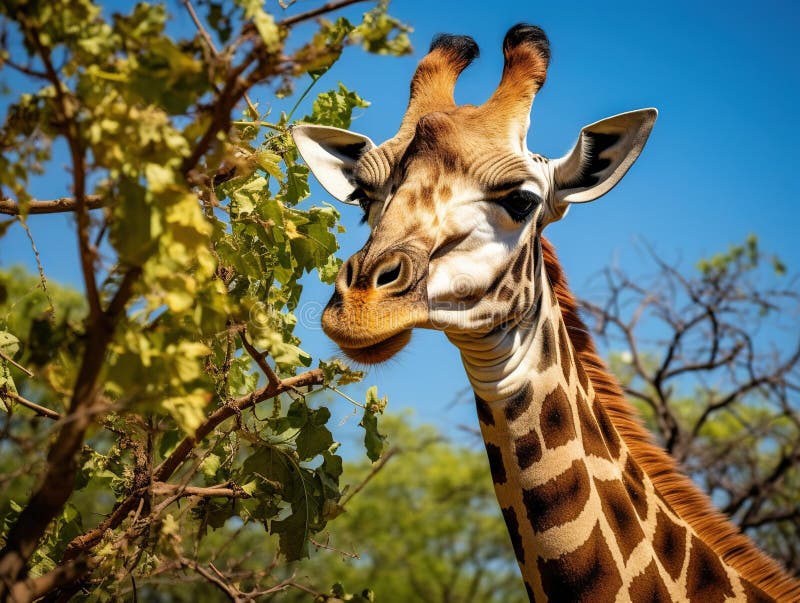 Ai Generated Illustration Wildlife Concept of African Giraffe Stock ...