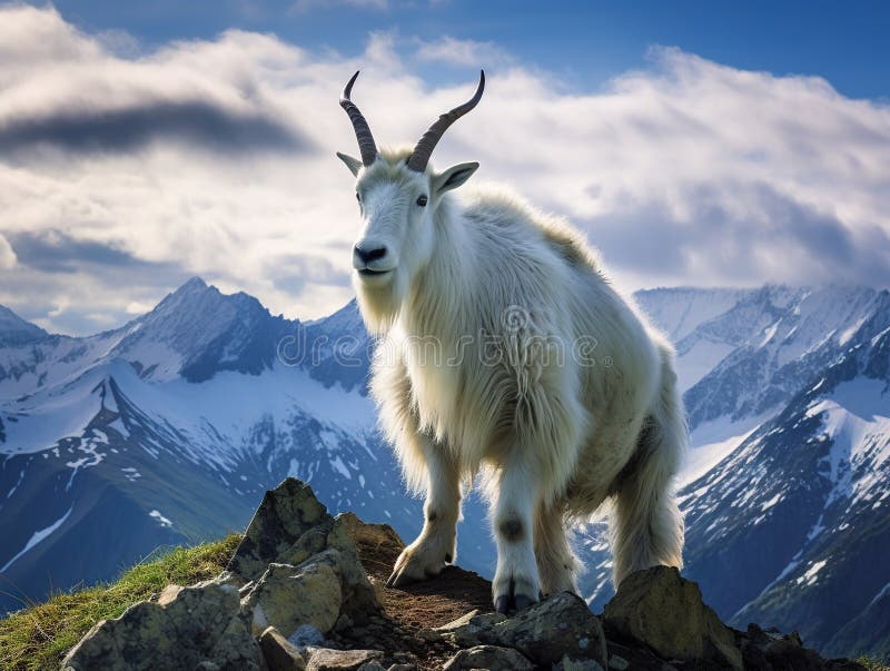 Ai Generated Illustration Wildlife Concept of Alaskan Mountain Goat ...