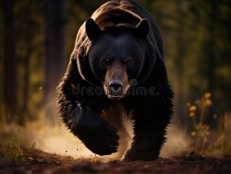 Ai Generated Illustration Wildlife Concept of Angry Black Bear Stock ...