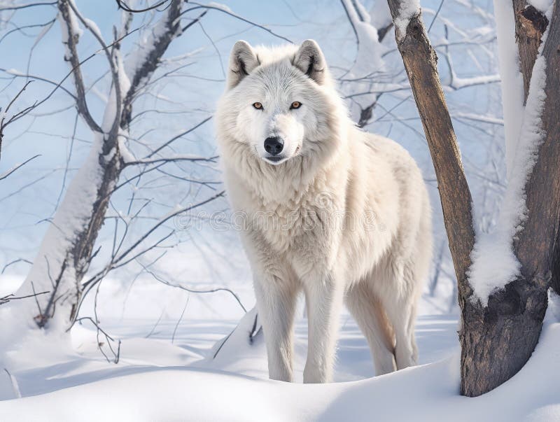 Ai Generated Illustration Wildlife Concept of Arctic Wolf Stock ...