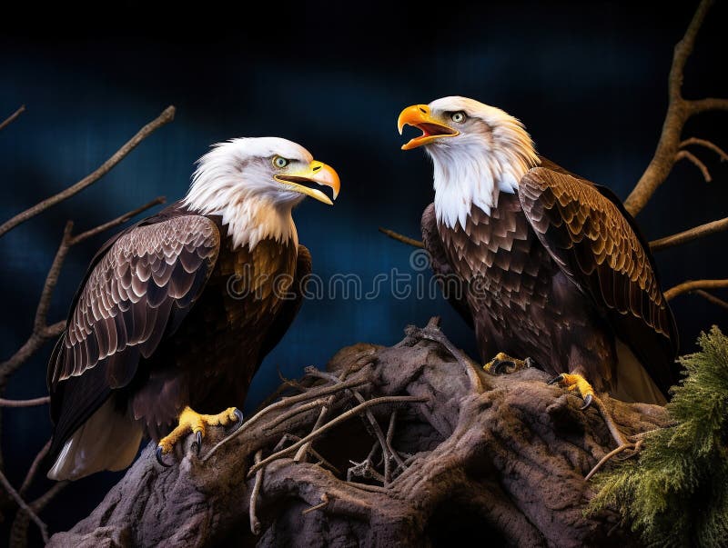 Ai Generated Illustration Wildlife Concept of Bald Eagles Stock ...