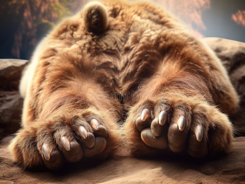 Ai Generated Illustration Wildlife Concept of Bear Feet Stock ...