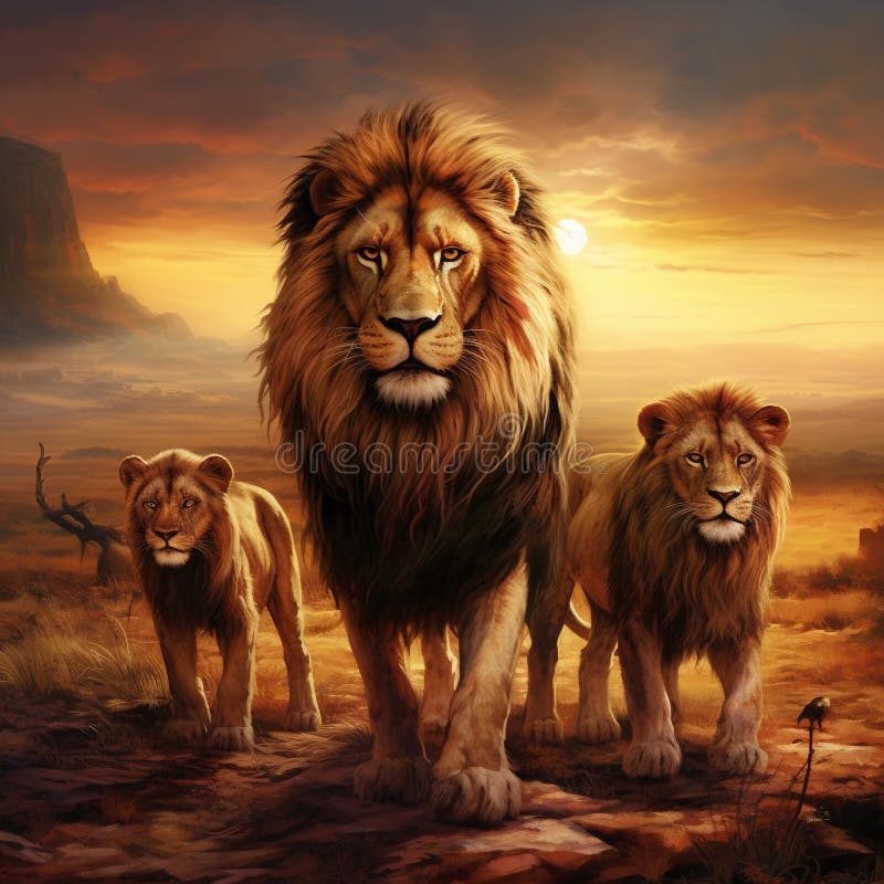 Ai Generated Illustration Wildlife Concept of Big Five Game Stock ...