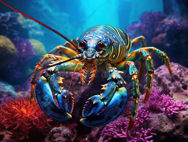 Ai Generated Illustration Wildlife Concept of Blue Lobster Stock ...