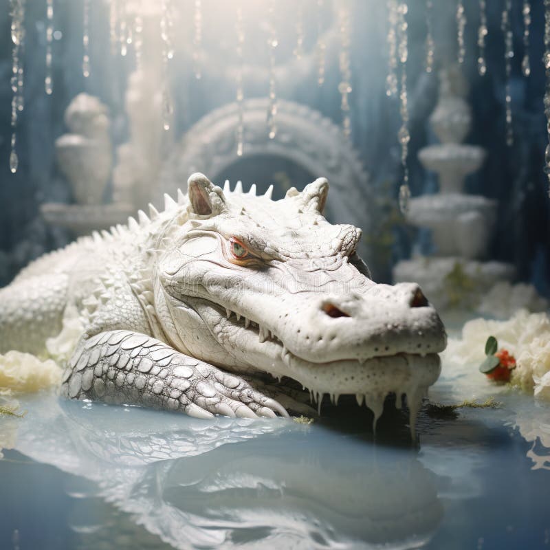 Ai Generated Illustration Wildlife Concept of a Crocodile on White ...