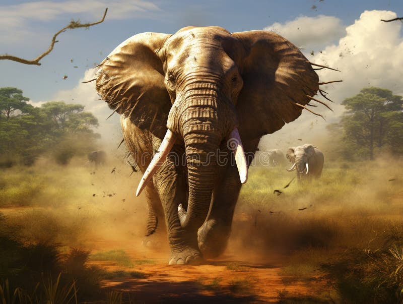 Elephant Fast Delivery Package Illustration Icon Brand Isolated Stock ...