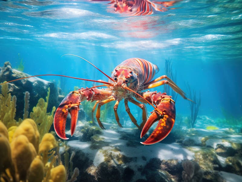 Ai Generated Illustration Wildlife Concept of Florida Lobster Stock ...