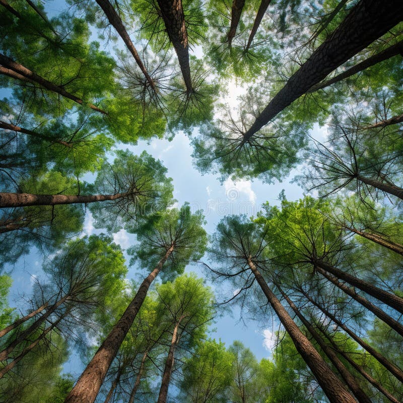 Ai Generated Illustration Wildlife Concept of Forest Canopy Lookup ...