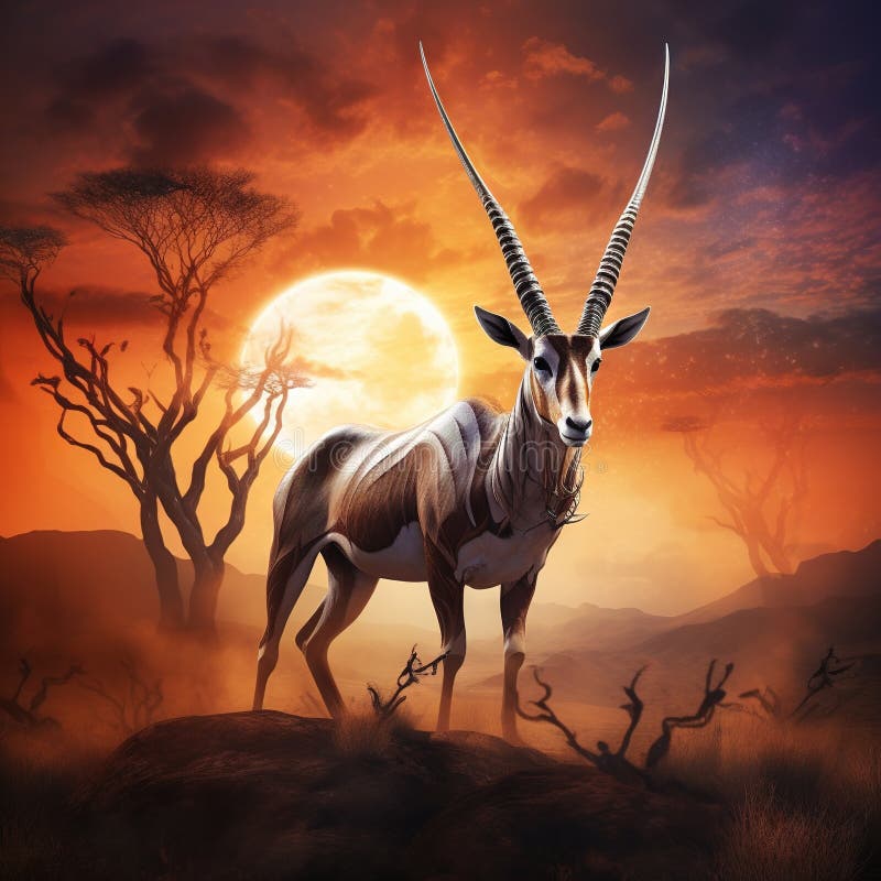 Ai Generated Illustration Wildlife Concept of Gemsbok Antelope Stock ...