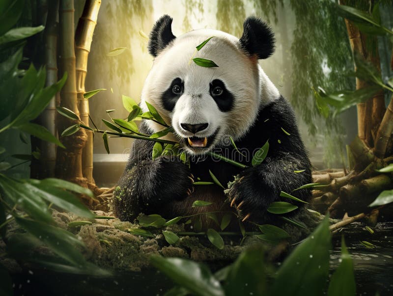 Ai Generated Illustration Wildlife Concept of Giant Panda Stock ...