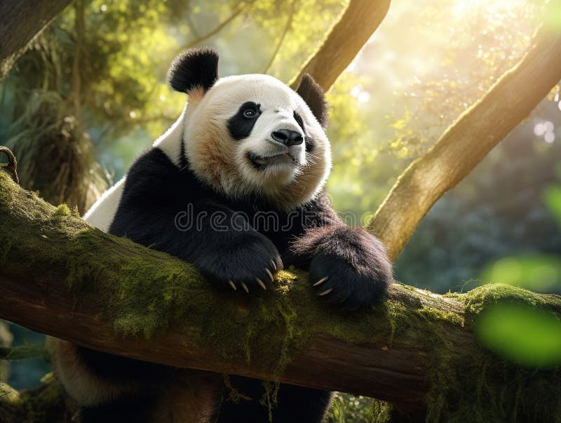 Ai Generated Illustration Wildlife Concept of Giant Panda Stock ...