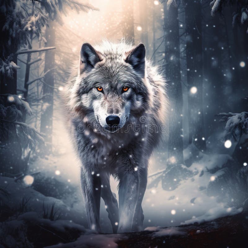 Ai Generated Illustration Wildlife Concept of Gray Wolf. Stock ...